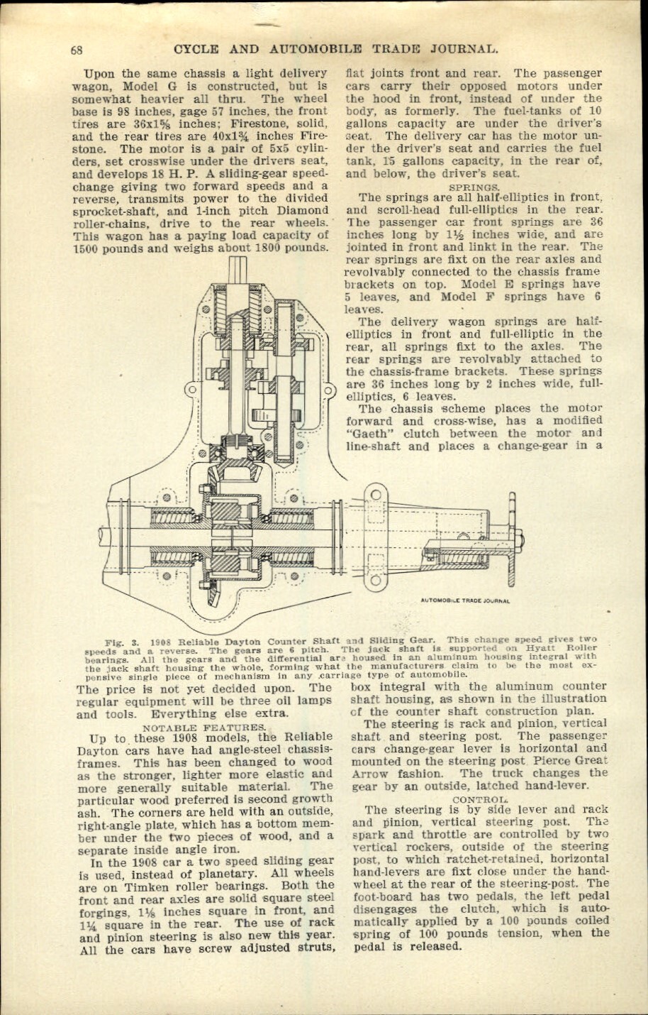 1907 PAPER AD CAR AUTO 3 PG ARTICLE Reliable Dayton 1908 Automobile ...