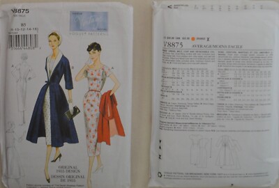 Vogue Pattern - V8875 - Misses' Dress, Belt, Coat and Detachable Collar ...