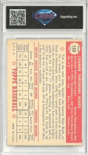 1952 Topps - Ted Beard #150 White Back for sale online | eBay