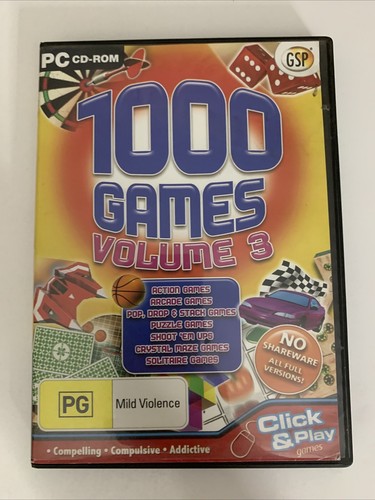 1000 Games Volume 3 Full Versions PC Windows CD-ROM Game 5016488118187 ...