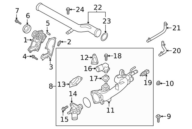 OEM 25100-3CAC0 Water Pump Coolant *3.3L* UPS/Ems for Kia Cadenza 2017 ...