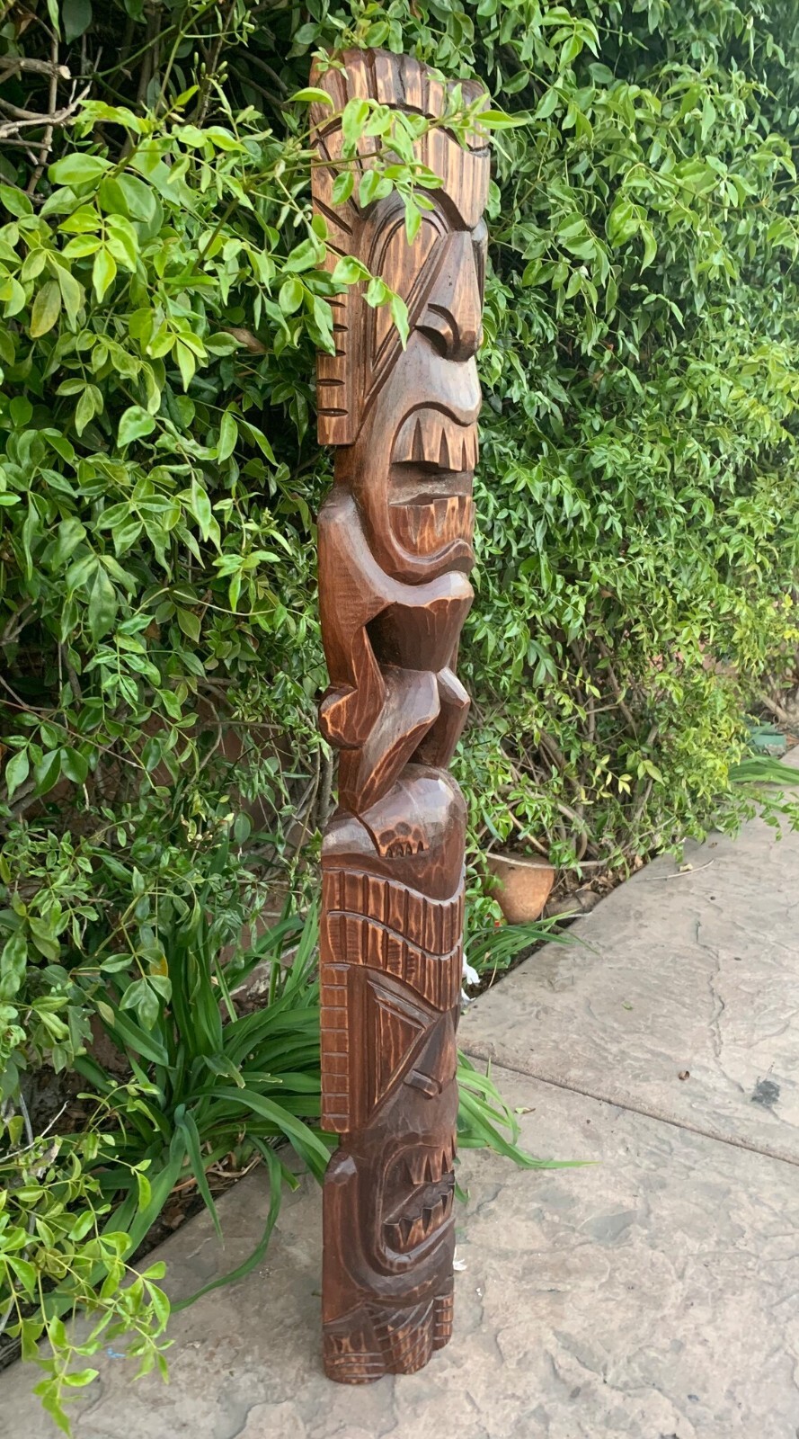 Ku & Kane Hawaiian Tiki Statue Wall Sculpture Mask Tropical Tiki Bar ...