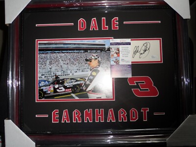 DALE EARNHARDT SR RACE LEGEND SIGNED AUTOGRAPHED INDEX MATTED & FRAMED ...