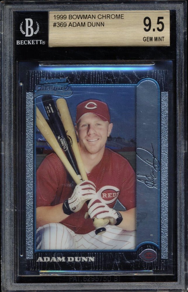 ADAM DUNN BGS 9.5 GEM MINT REDS ROOKIE CARD #369 RC SP 1999 BOWMAN ...
