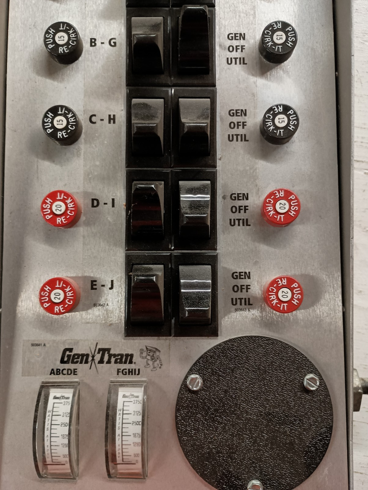 Reliance Gentran 30310V Generator Transfer Switch 125/250 VAC 15A ...