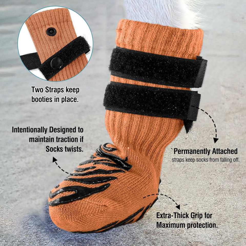 Anti-Slip Dog Socks with Double Sides Grips for Hardwood Floor,Dog ...