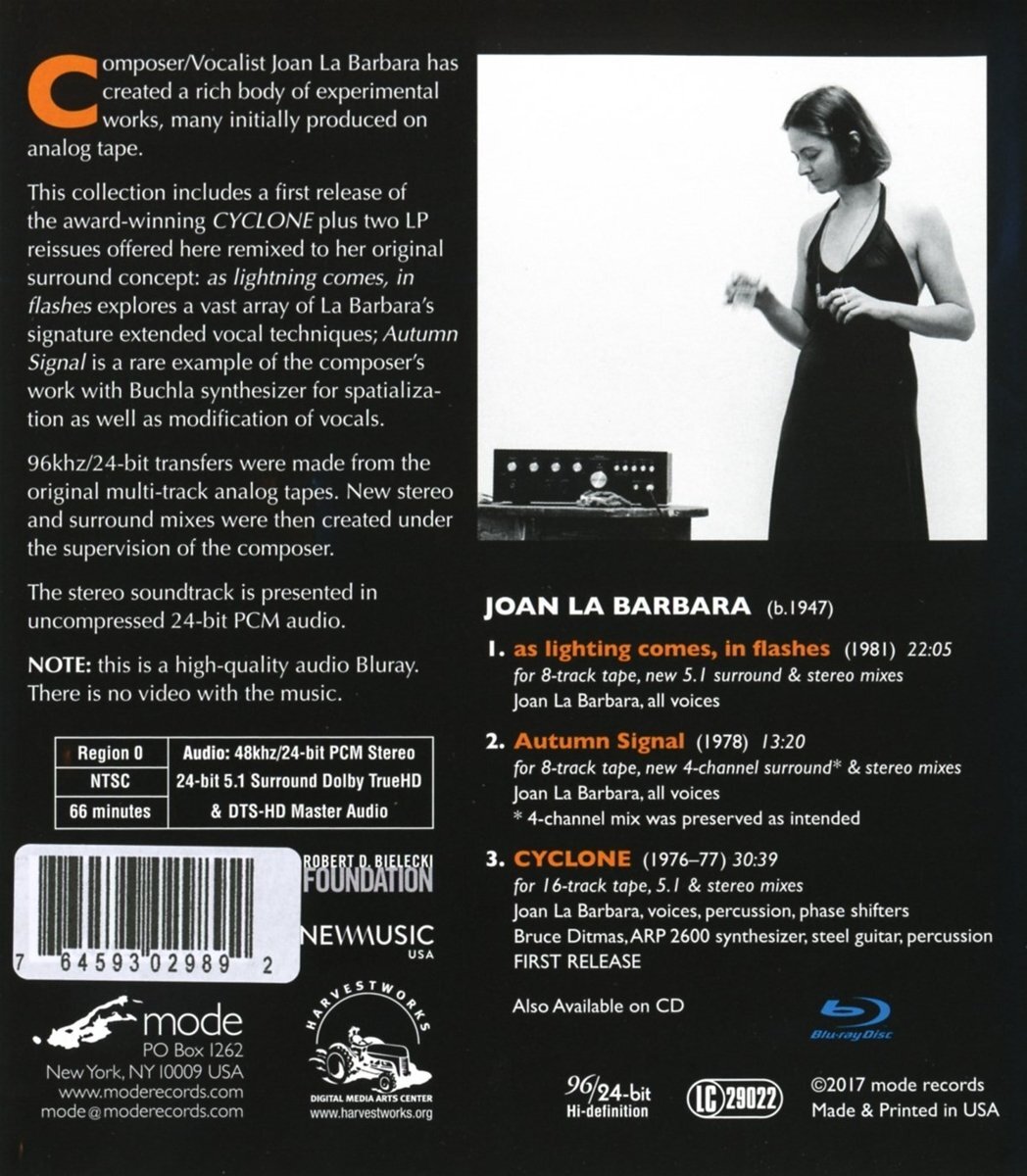 Joan La Barbara The Early Immersive Music of Joan La Barbara (CD) | eBay