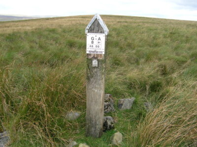 Photo 6x4 Pipeline marker post Stean One of a line of posts marking the ...