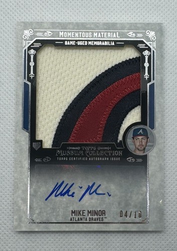 2015 Topps Museum Momentous Material Mike Minor Patch Auto Braves /10 ...