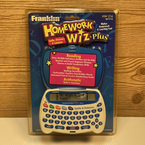 FRANKLIN HOMEWORK WIZ PLUS HW-216 SPELLER, DICTIONARY & CALCULATOR ...