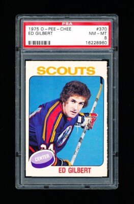 1975 OPC HOCKEY 370 ED GILBERT ROOKIE CARD PSA 8 NM-MINT SCOUTS | eBay