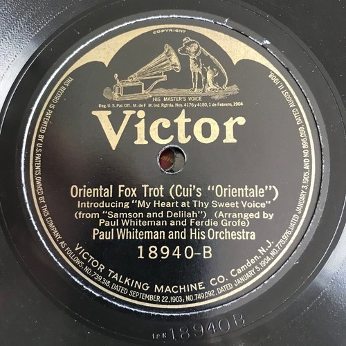 78 rpm Victor RECORD Jazz 20's VICTROLA Paul Whiteman ORIENTAL FOX TROT ...