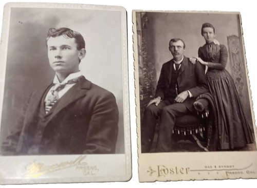 Two vintage cabinet cards Fresno California photo Maxwell & Foster ...