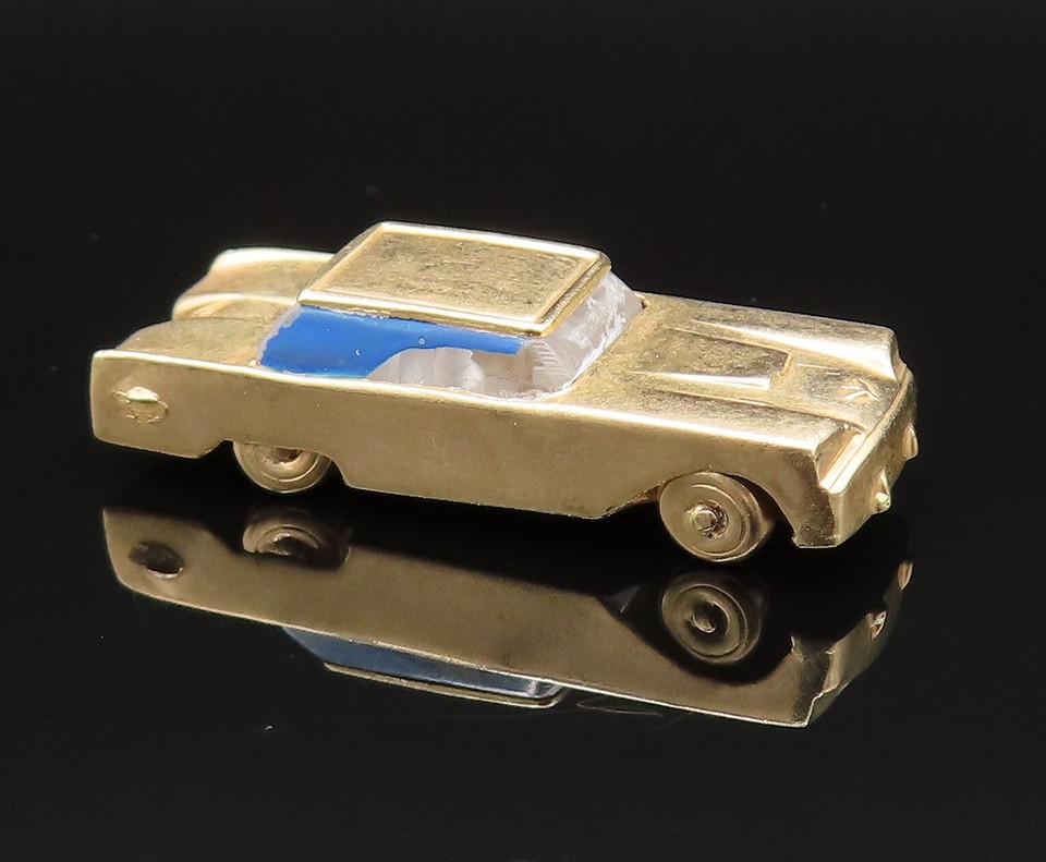 14K GOLD - Vintage Antique Enamel Thunderbird Car Vehicle Trinket ...