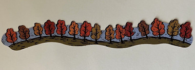 FALL Colored Leaves Tree Border Die Cut Cardstock Paper Scrapbook ...