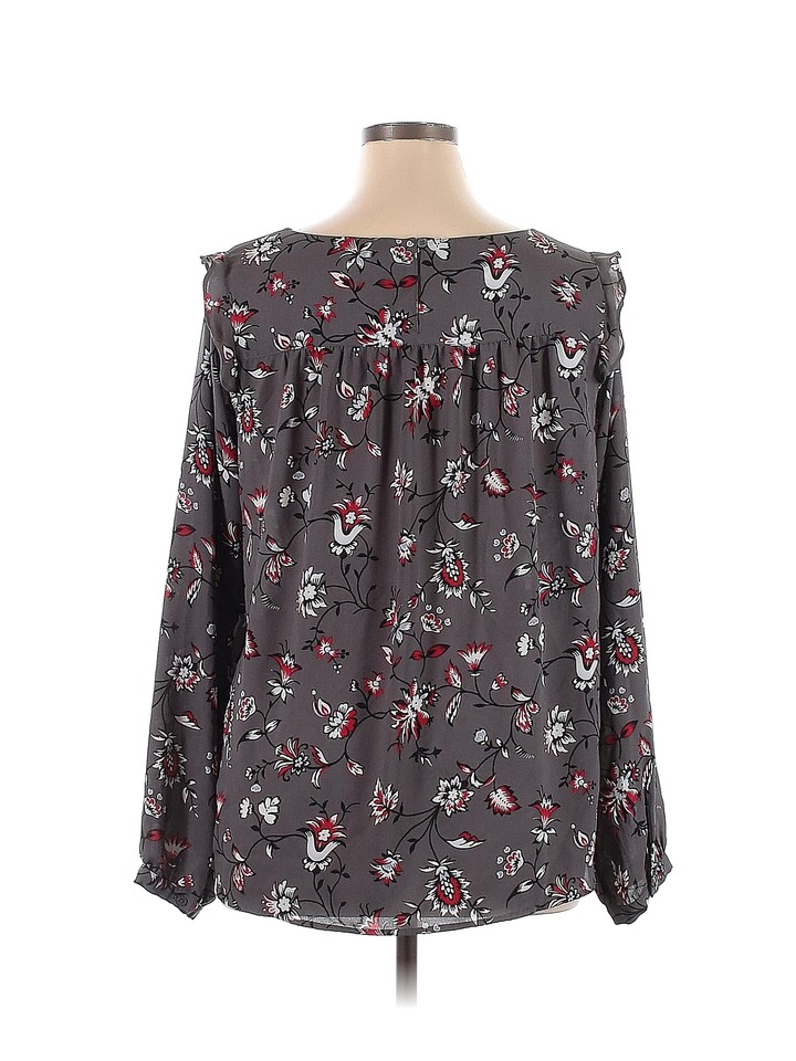 Ann Taylor LOFT Outlet Women Gray Long Sleeve Blouse XL | eBay