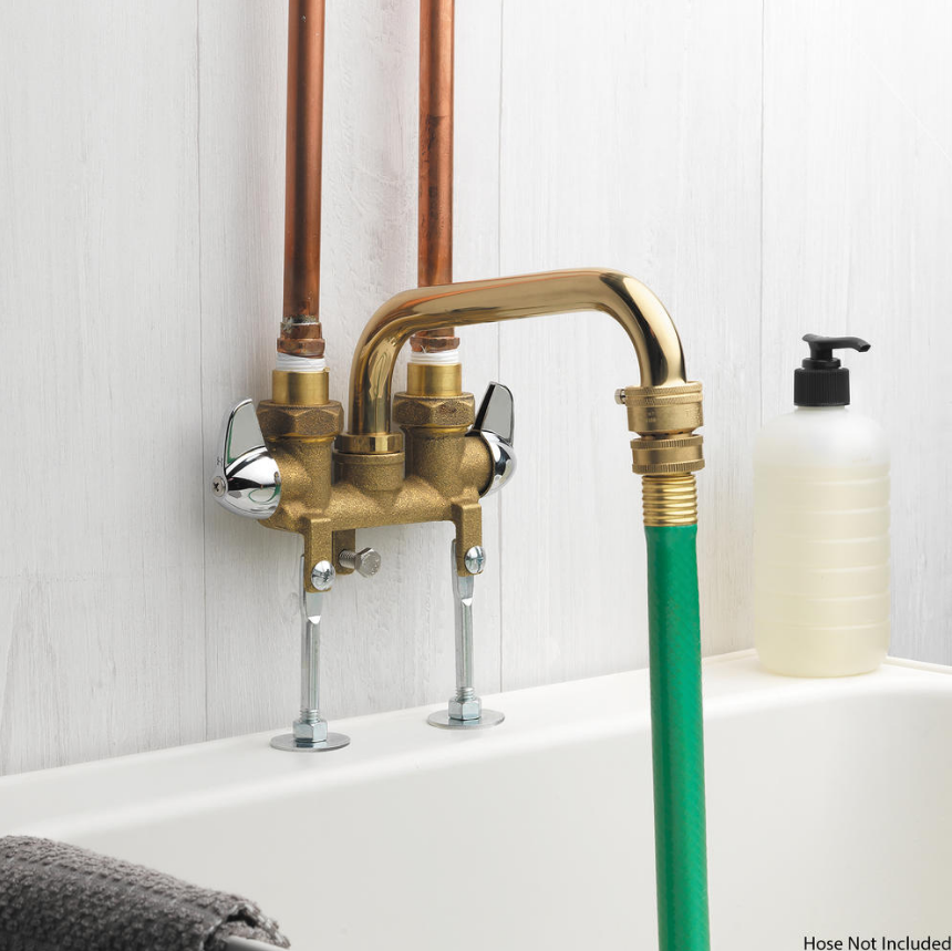 Plumb Works Two Handle Brass Laundry Utility Sink Faucet Home Remodel ...