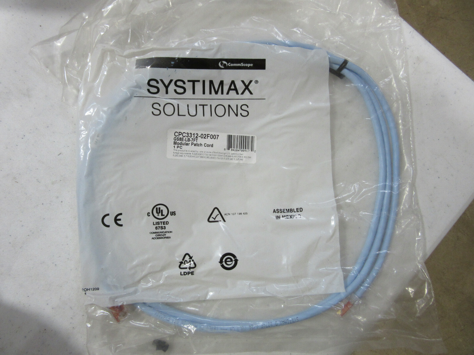 CommScope CPC3312-02F007 Module Patch Cord GS8E-LB-7FT NEW!!! | eBay