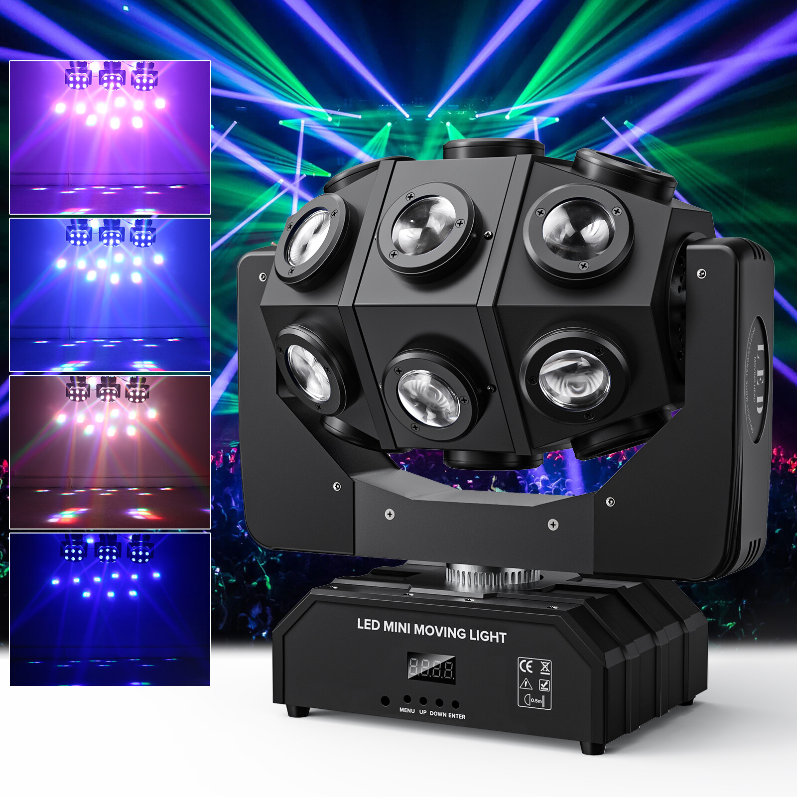 180W Moving Head 18 LED Rotating Beam DMX Stage Light RGBW DJ Disco ...