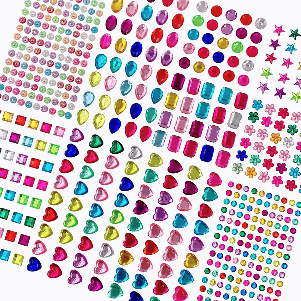 586Pcs Jewels Stickers Gem Stickers Rhinestone for Crafts Sticker Gems ...