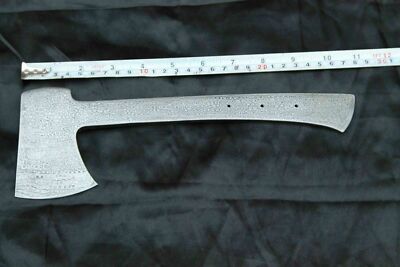 Damascus steel hatch axe long tang custom hand forge raindrop pattern ...