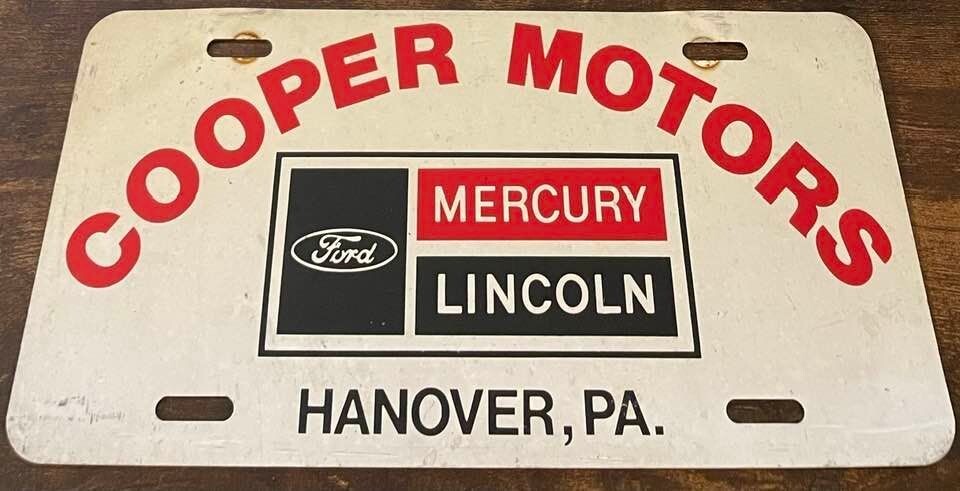 Cooper Motors Lincoln Dealership Booster License Plate Hanover ...