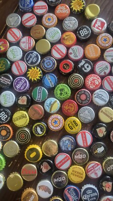Over 1 lb. Assorted Bottle Caps Lids Crafts Lot Used Mostly Beer Some ...