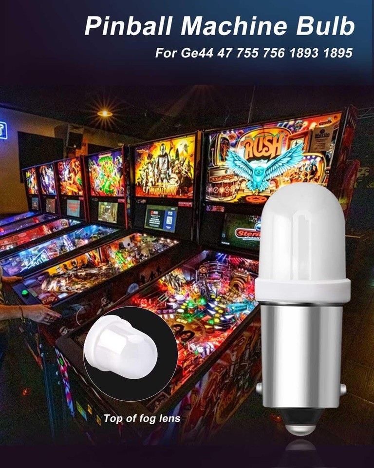Keiurot 47 Bulb 44 755 756 1893 1895 1847 T47 white Pinball Lights 6V ...