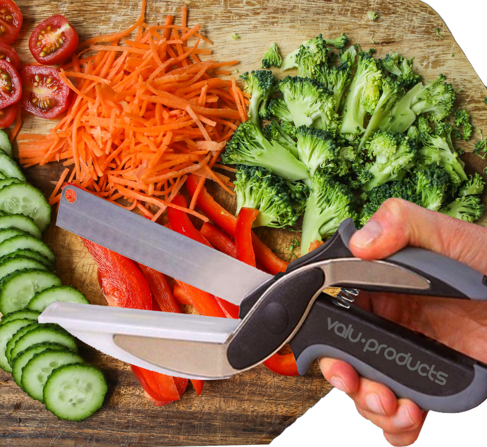 Smart Cutter Veggie Kitchen Scissors - Clever Food Cutter with Blade ...
