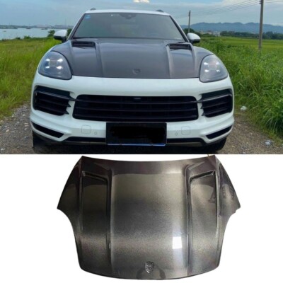 Carbon Fiber Front Hood Vented Bonnet Cover Fit for Porsche Cayenne ...