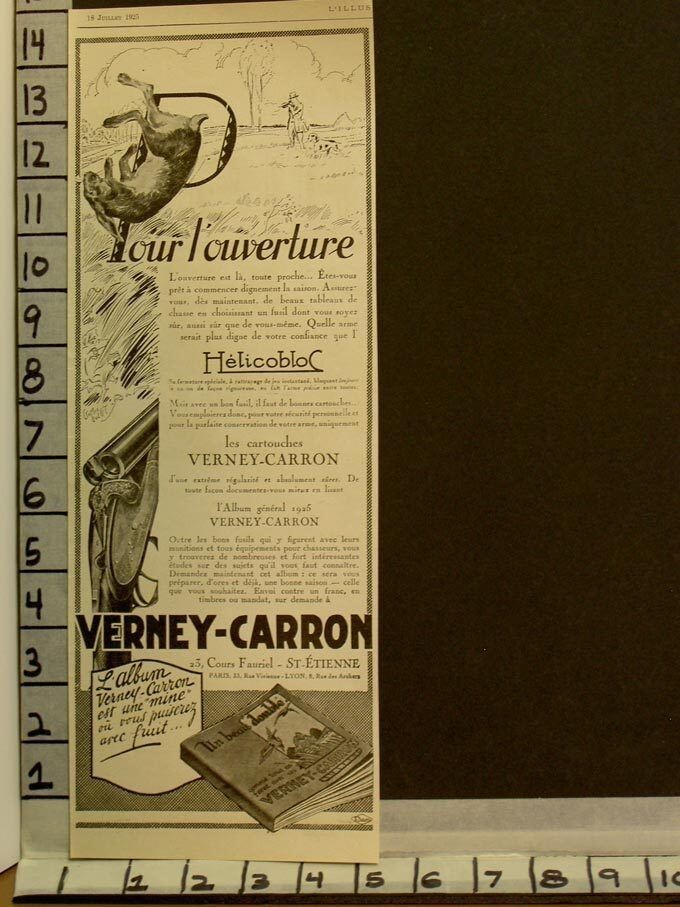 1925 VERNEY CARRON SPORT SMALL GAME HUNT GUN OUTDOOR RABBIT SHOTGUN AD ...