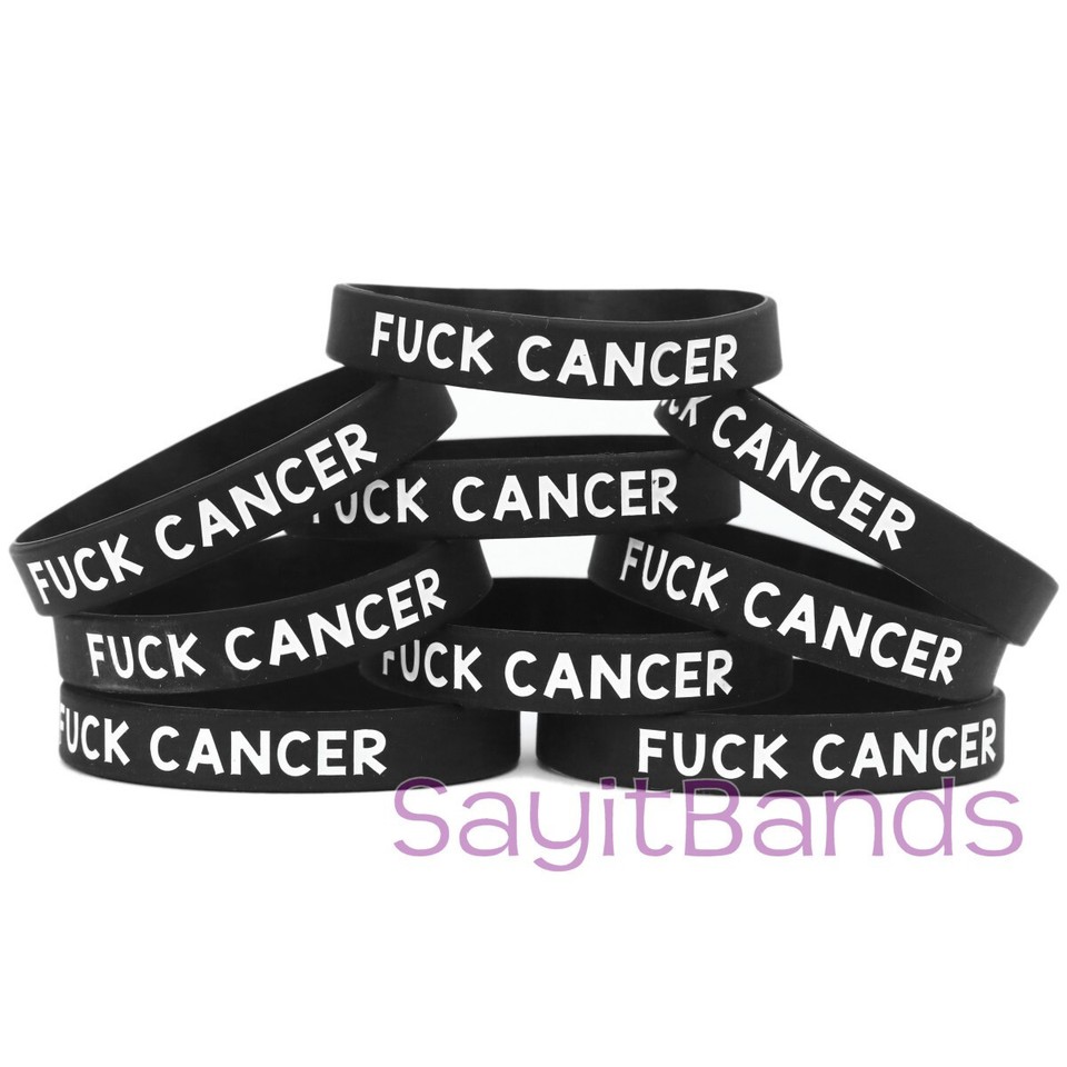 Three (3) F*** Cancer Wristbands - Silicone Bracelets Fundraiser ...