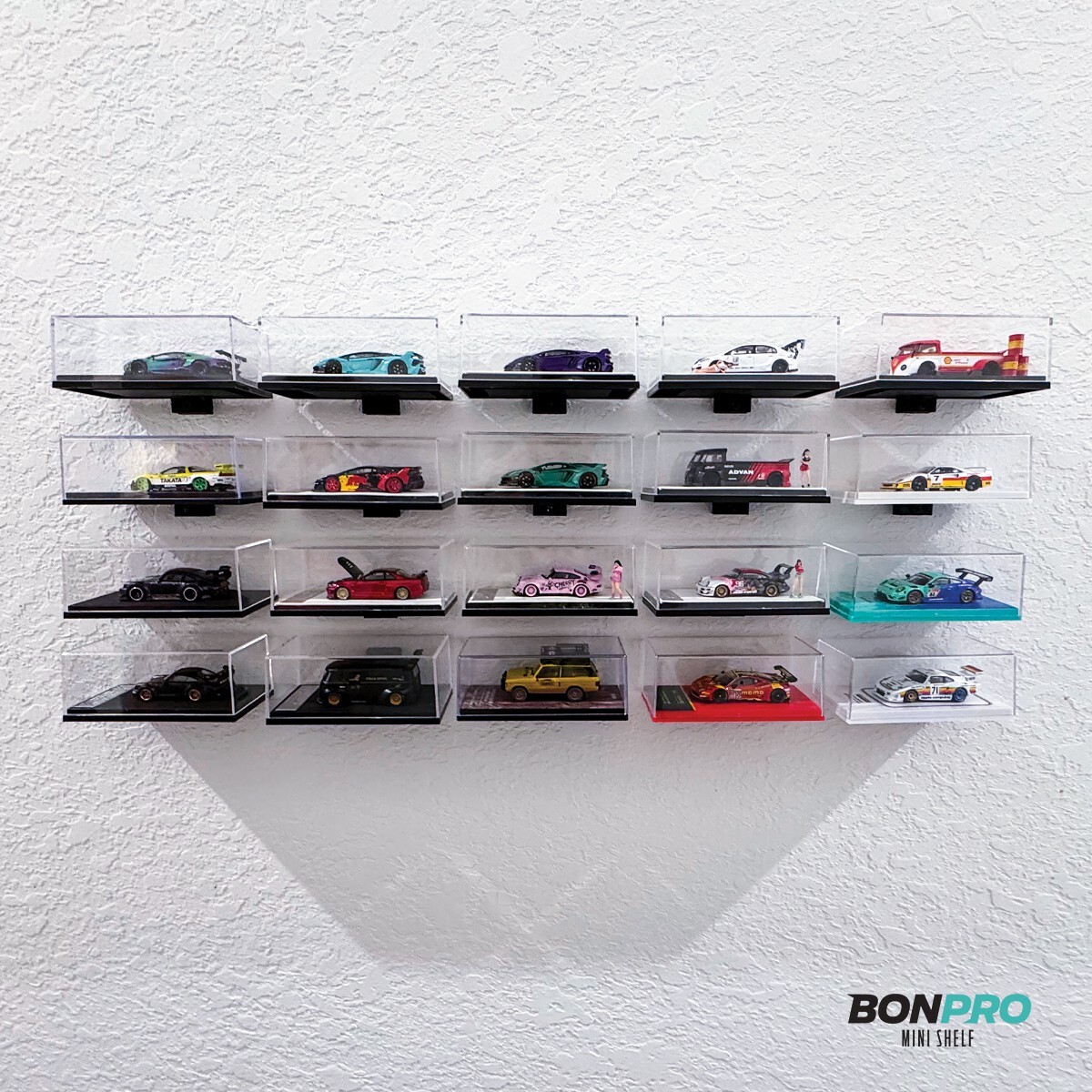 Hot Wheels RLC Shelf - 5 PACK WHITE - Perfect For Acrylic Cases, Tarmac ...