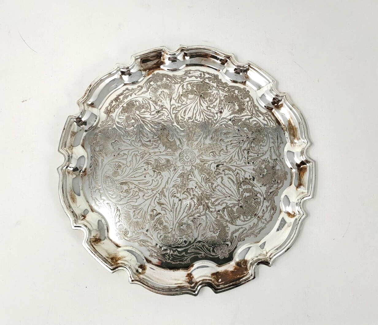 Vintage Silver Plated EPNS Heavy Plate Serving Drinks Tray Engraved ...