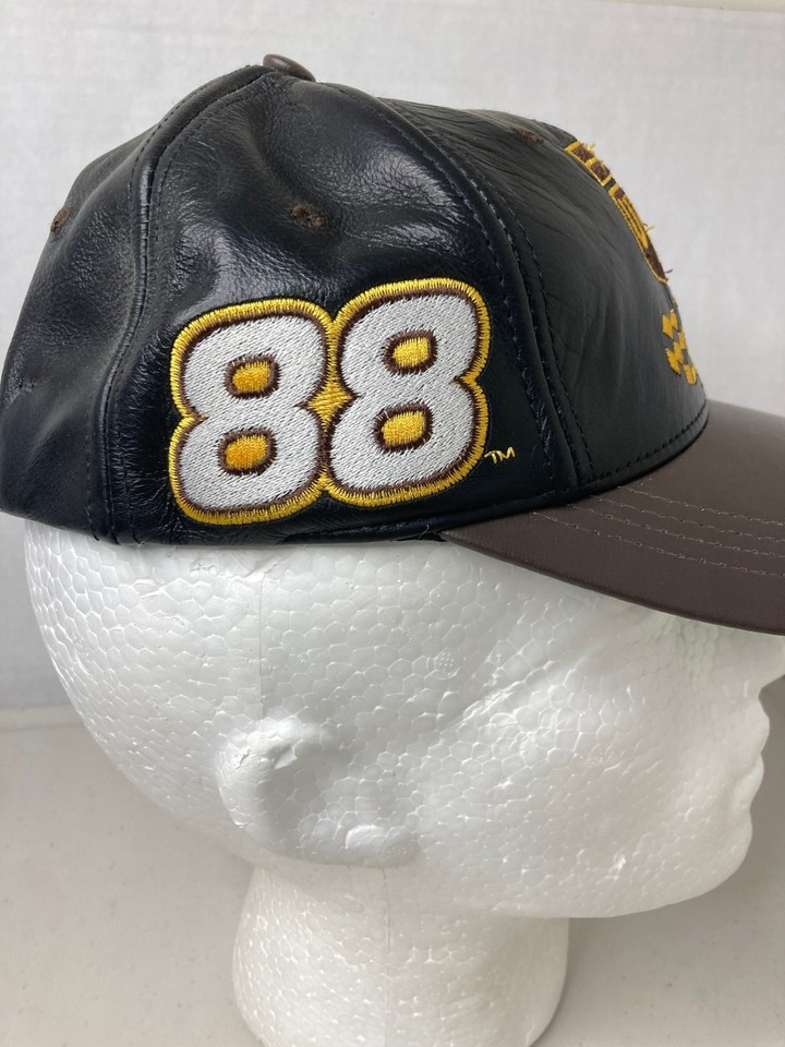 Vtg UPS Racing NASCAR Hat Cap Strap Back Black/Brown Leather Dale ...