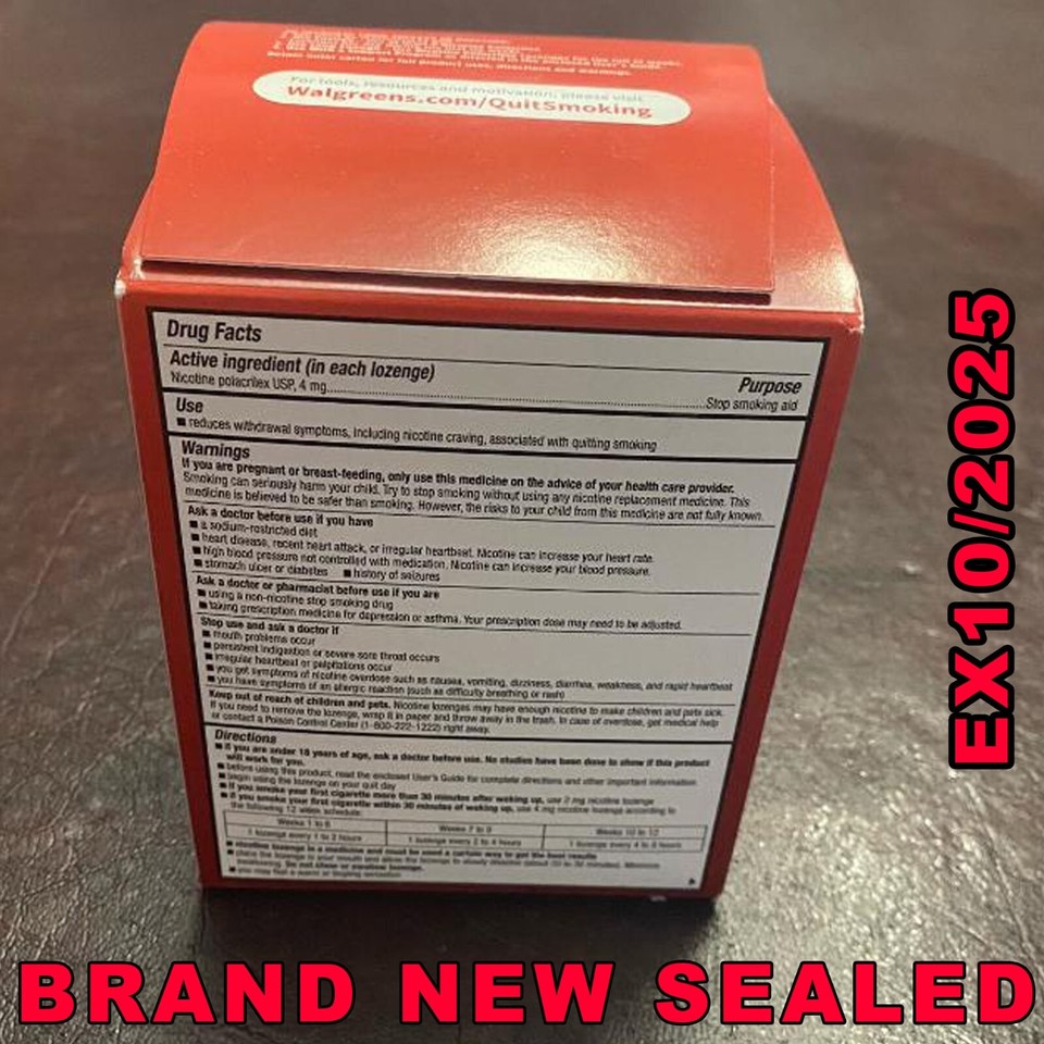 Nicotine lozenge 2mg 72 CINNAMON Flavor WALGREENS BRAND EX10/25 NEW ...