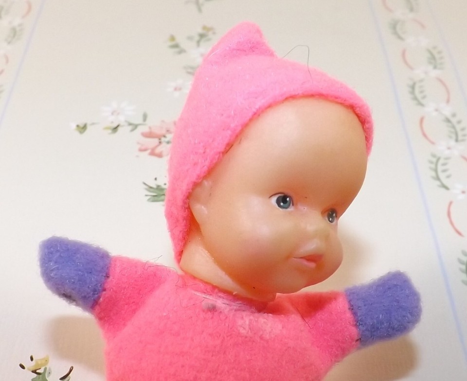 Bean-Filled Blue Box Baby, 3" Girl Mini Doll | eBay