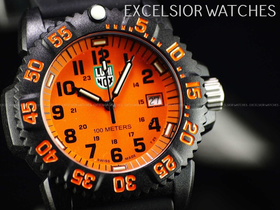 New Luminox G Series Sea Lion 37mm Swiss Made Quartz Orange Dial ...