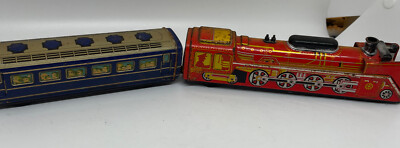 Vintage ICHIKO Tin Train Engine With Passenger Car Made in Japan | eBay