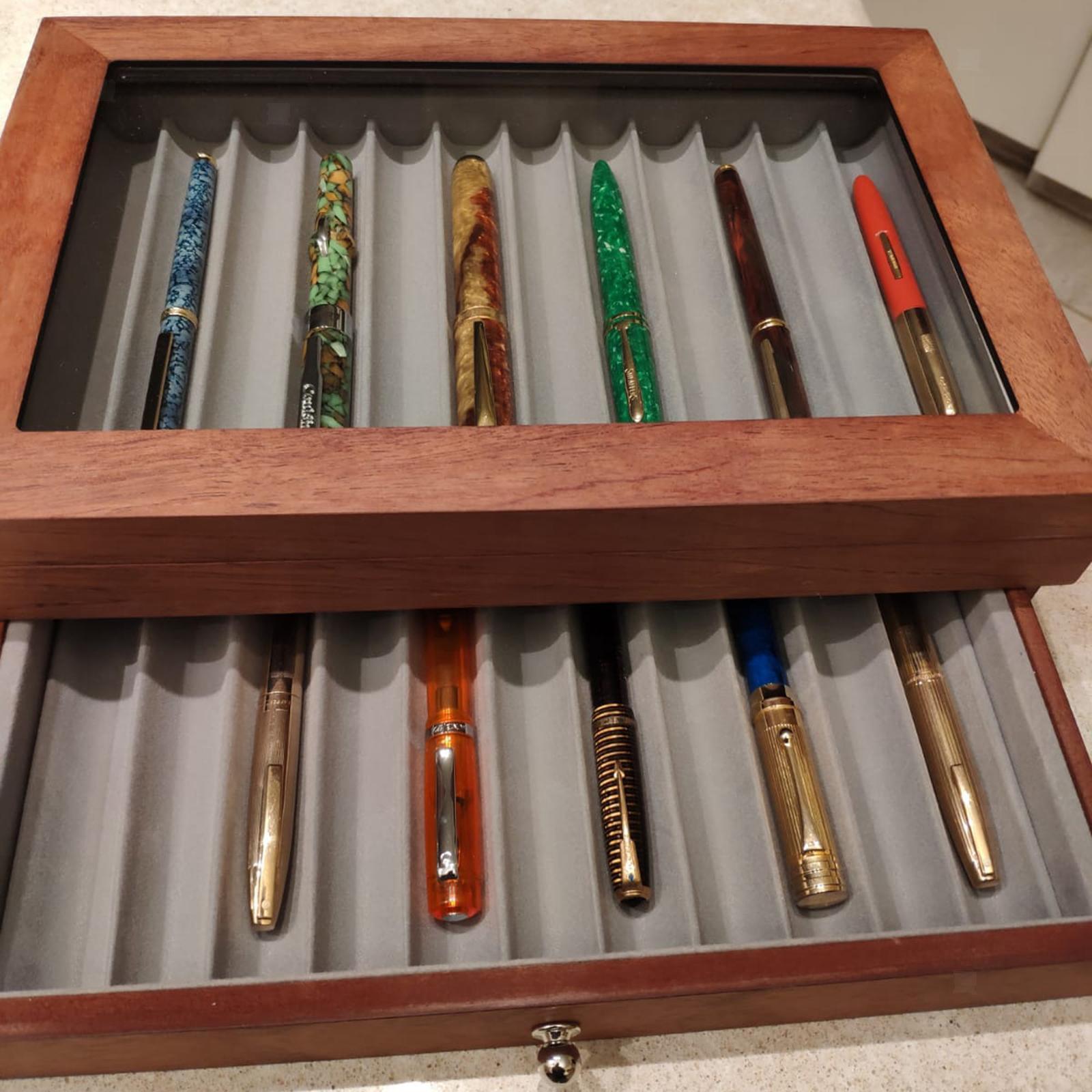 Pen Display Case Storage Pen Collector Organizer Rosewood | eBay