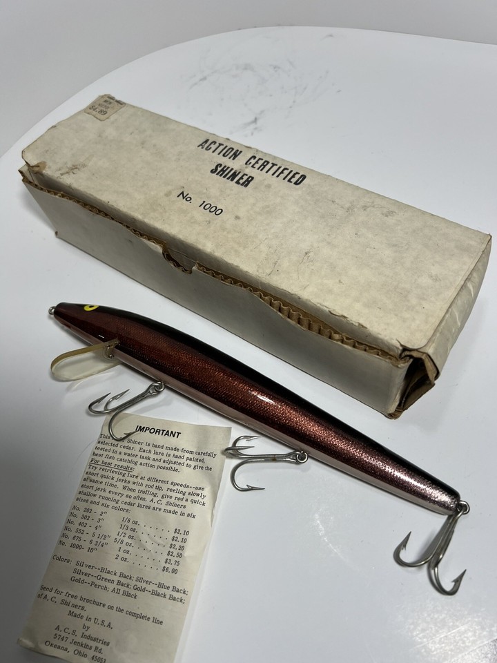 Vintage AC Shiner 1000 Action Certified Shiner Fishing Lure New In Open ...
