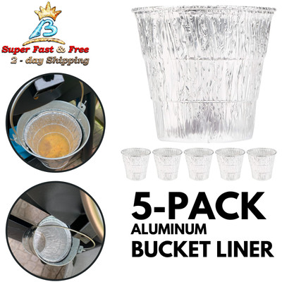 5 Pack Disposable Aluminum Drip Drain Grease Liner Pellet BBQ Grill ...