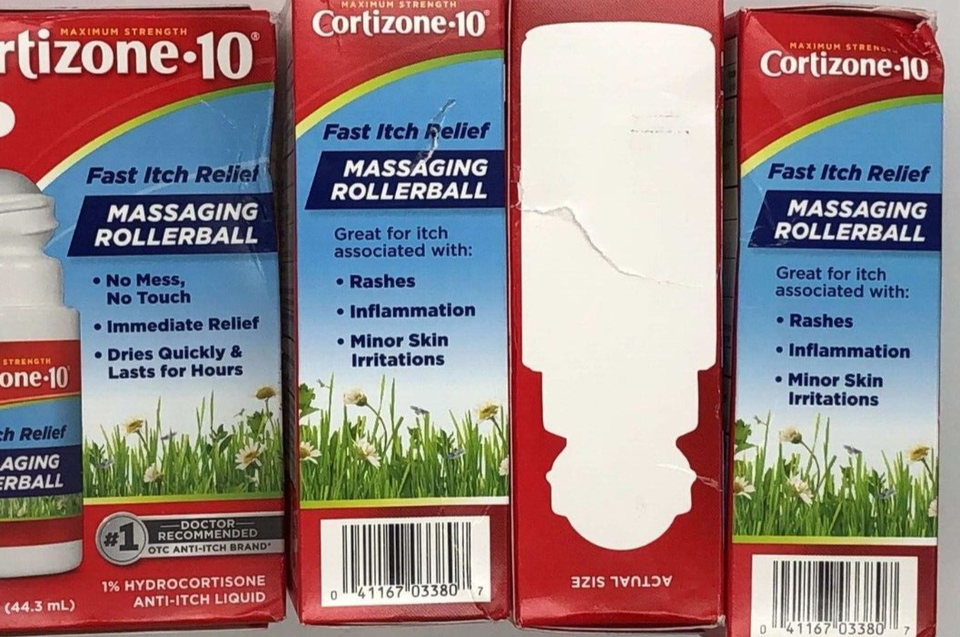 4PK Cortizone 10 Fast itch Relief Massaging Rollerball ~ 1.5 FL OZ EA ...