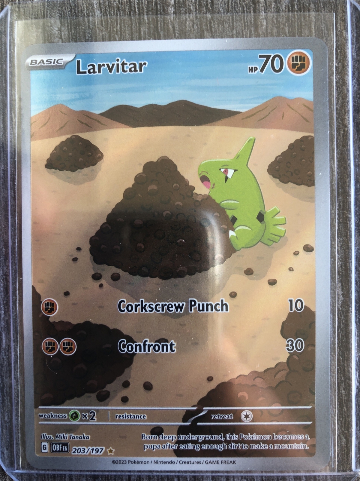 Pokémon TCG Larvitar SV03: Obsidian Flames 203/197 Holo Illustration ...