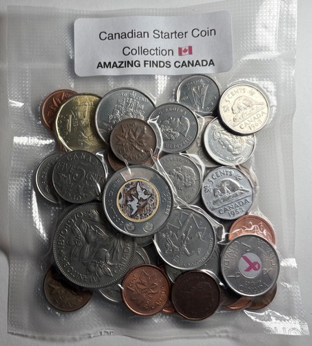 Canadian Coin Collection! Pack of 50 Random Coins $2 $1 50C 25C 10C 5C ...