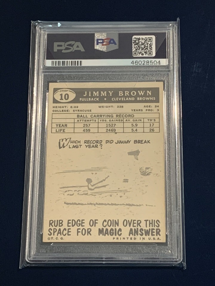 1959 Topps #10 JIM BROWN PSA 4 VG-EX Cleveland Browns | eBay