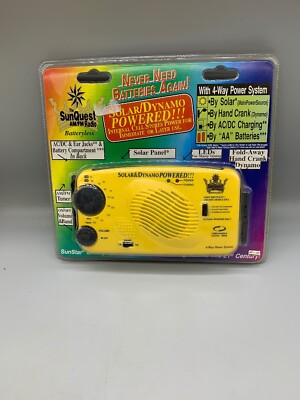 Sunquest Sunstar Hand Crank Powered / Solar Powered AM - FM Radio (T85 ...