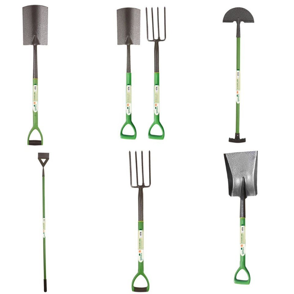 Gardening Tool Set Heavy Duty Carbon Steel Digging Spade Fork Rake ...
