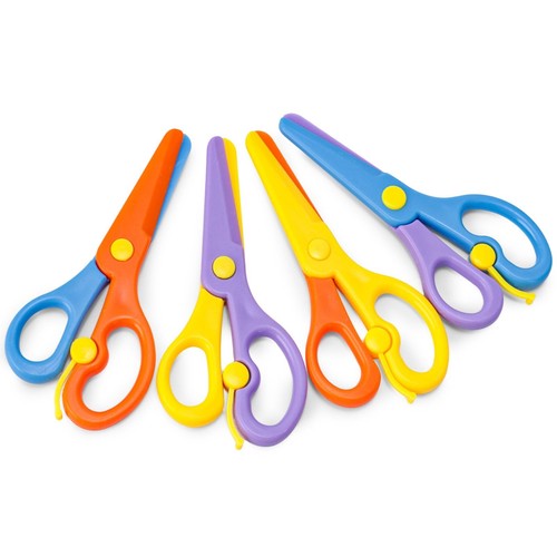 Toddler Safety Scissors - 4 PCS Blunt Tip Preschool Training Shears for ...