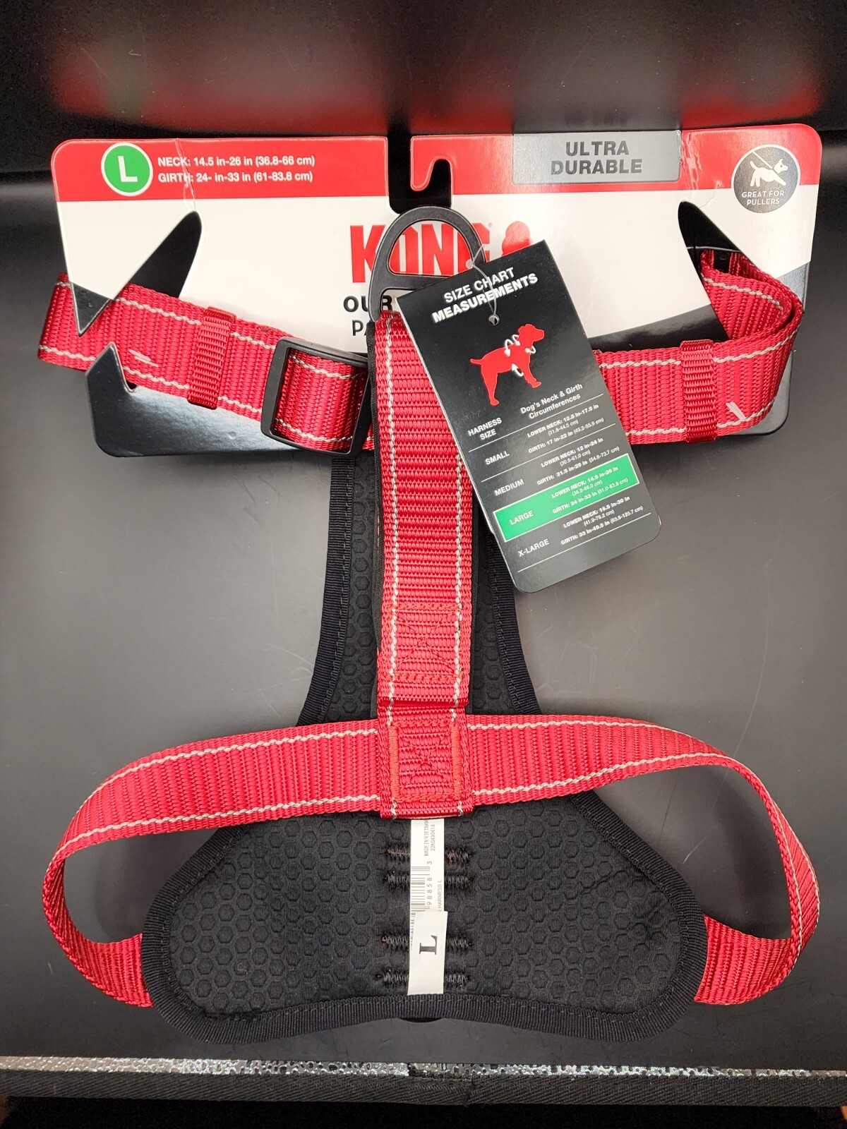 Kong Max Ultra Durable Neoprene Padded Dog Harness Pink Sz L for sale ...